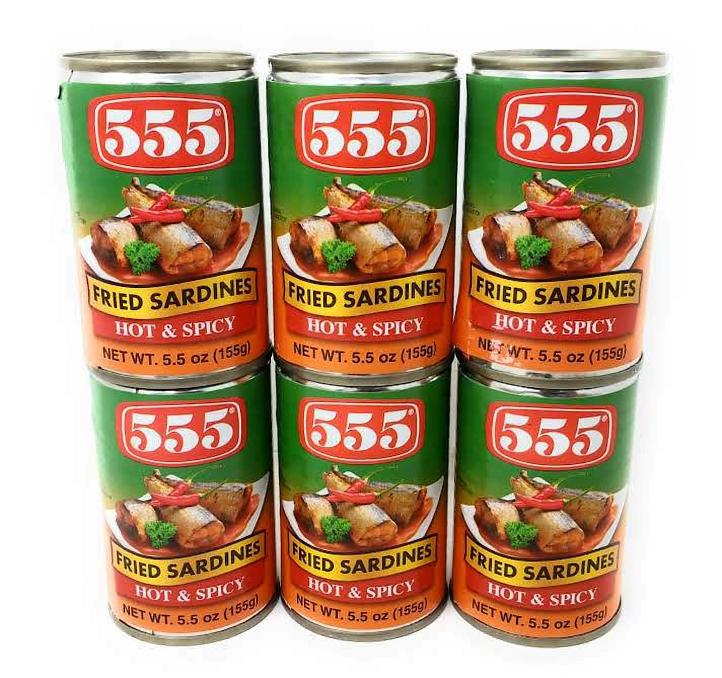 Amazon.com : 555 Fried Sardines Hot & Spicy 5.5oz (155g), 6 Pack ...