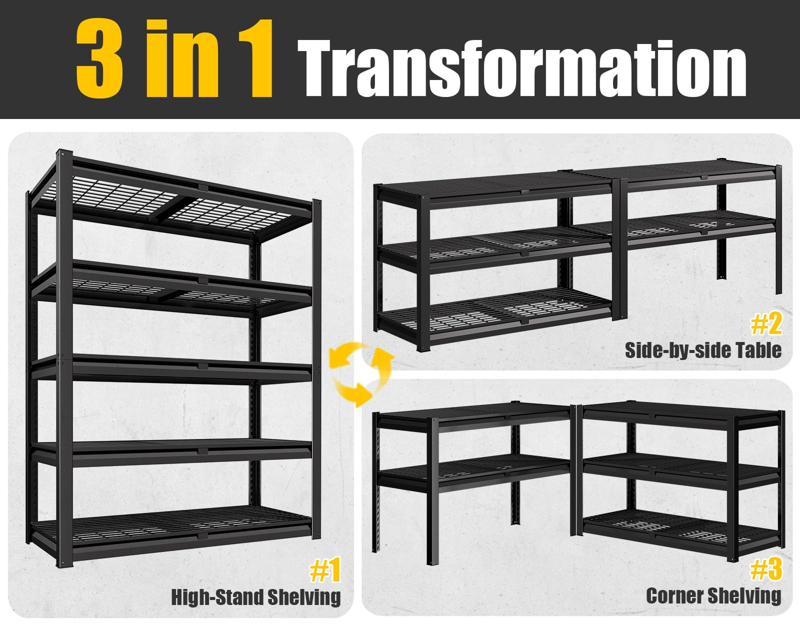 Snapklik.com : Zone 72" H Heavy Duty Garage Shelving 2500 LBS 5 Tier ...