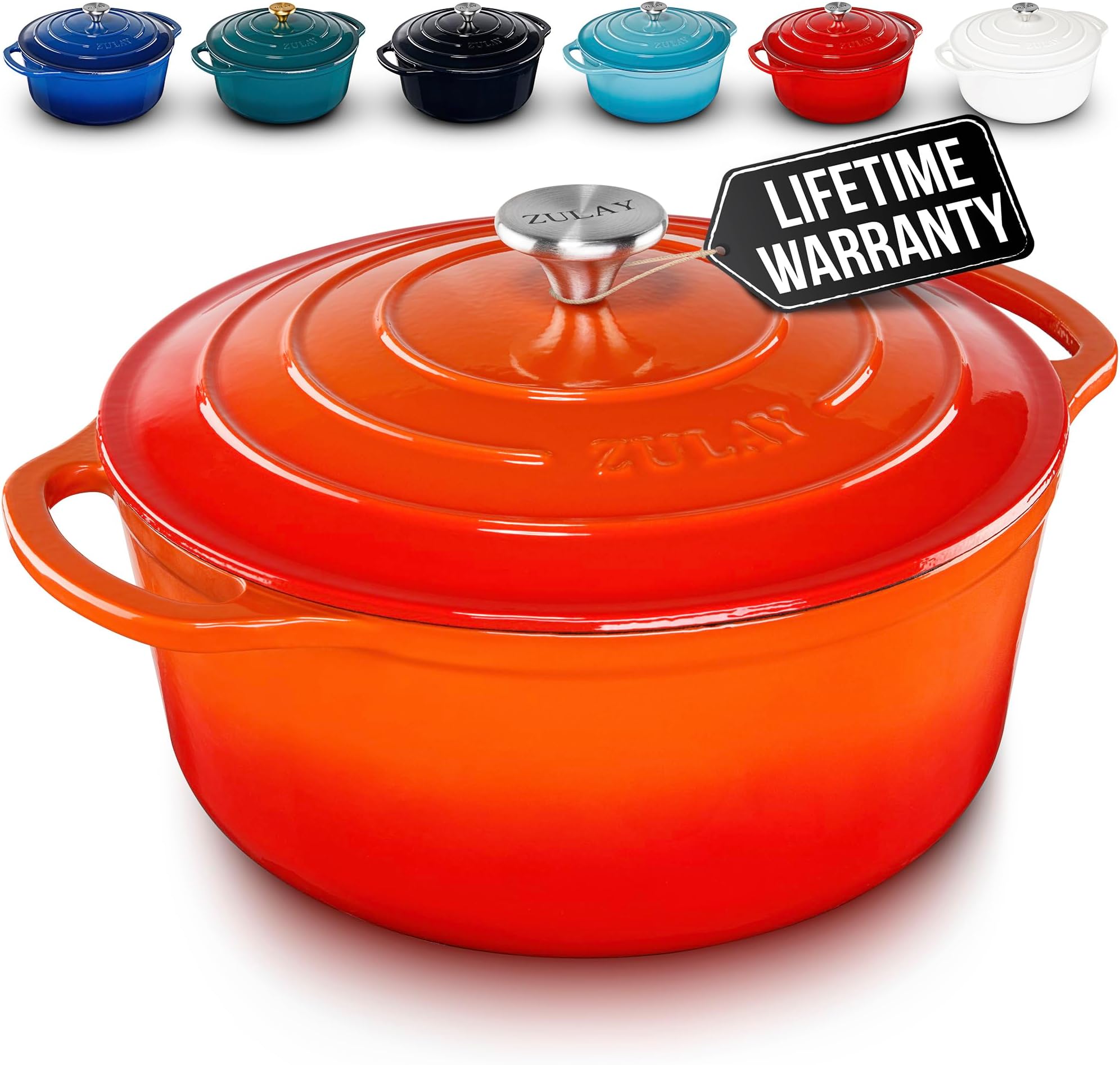 Amazon.com: Best Choice Products 6 Quart Enamel Cast-Iron Round Dutch ...