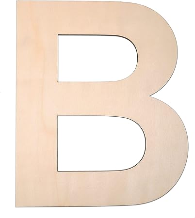 Amazon.com: 12 Inch Wooden Letter B, 1/4 Inch Thick Large Unfinished ...
