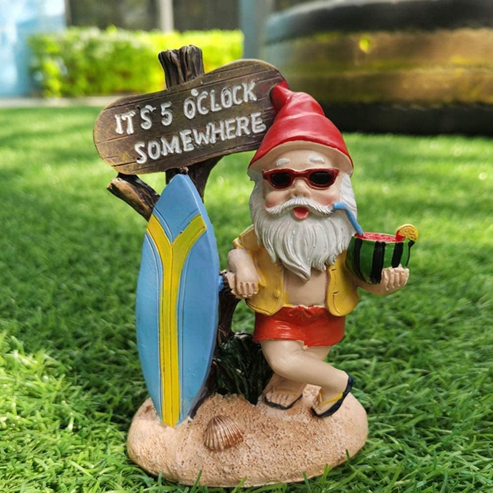 Grapelet Garden Gnome Statue Elf Figurines Miniature Fairy Garden Dwarf ...