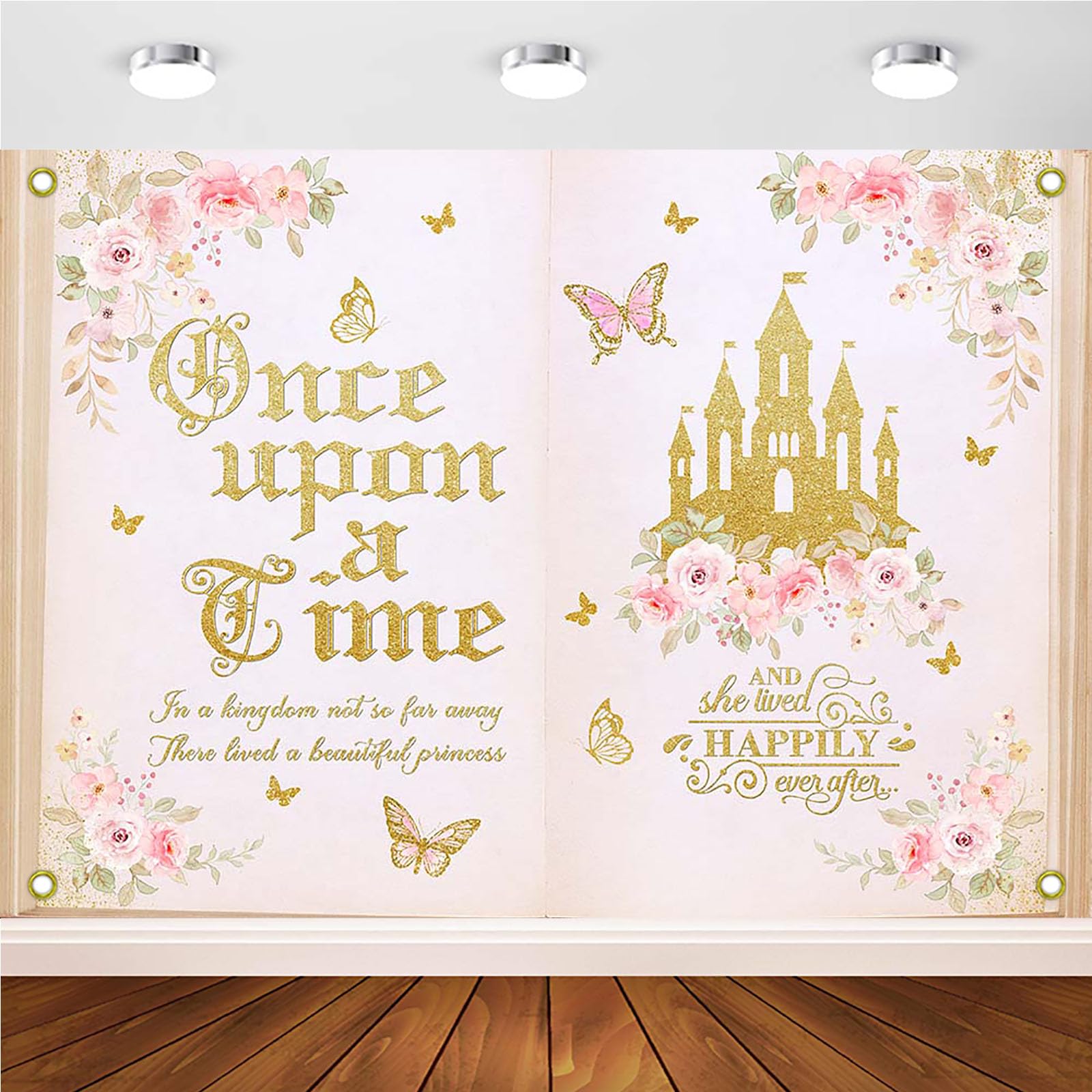 Amazon.com : Avezano Once Upon a Time Backdrop for Girls Floral Castle ...