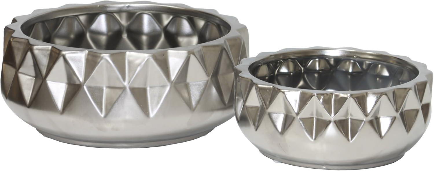 Amazon.com: Urban Trends 45938 Ceramic Round Pot with Embossed Diamond ...