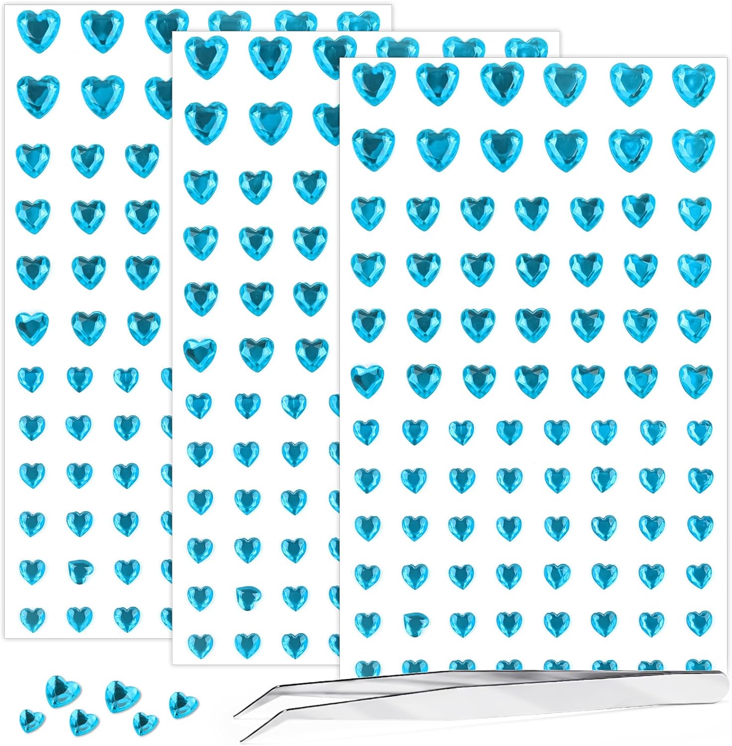 Amazon.com: 264pcs Heart Gem Stickers Rhinestones for Crafts - Self ...