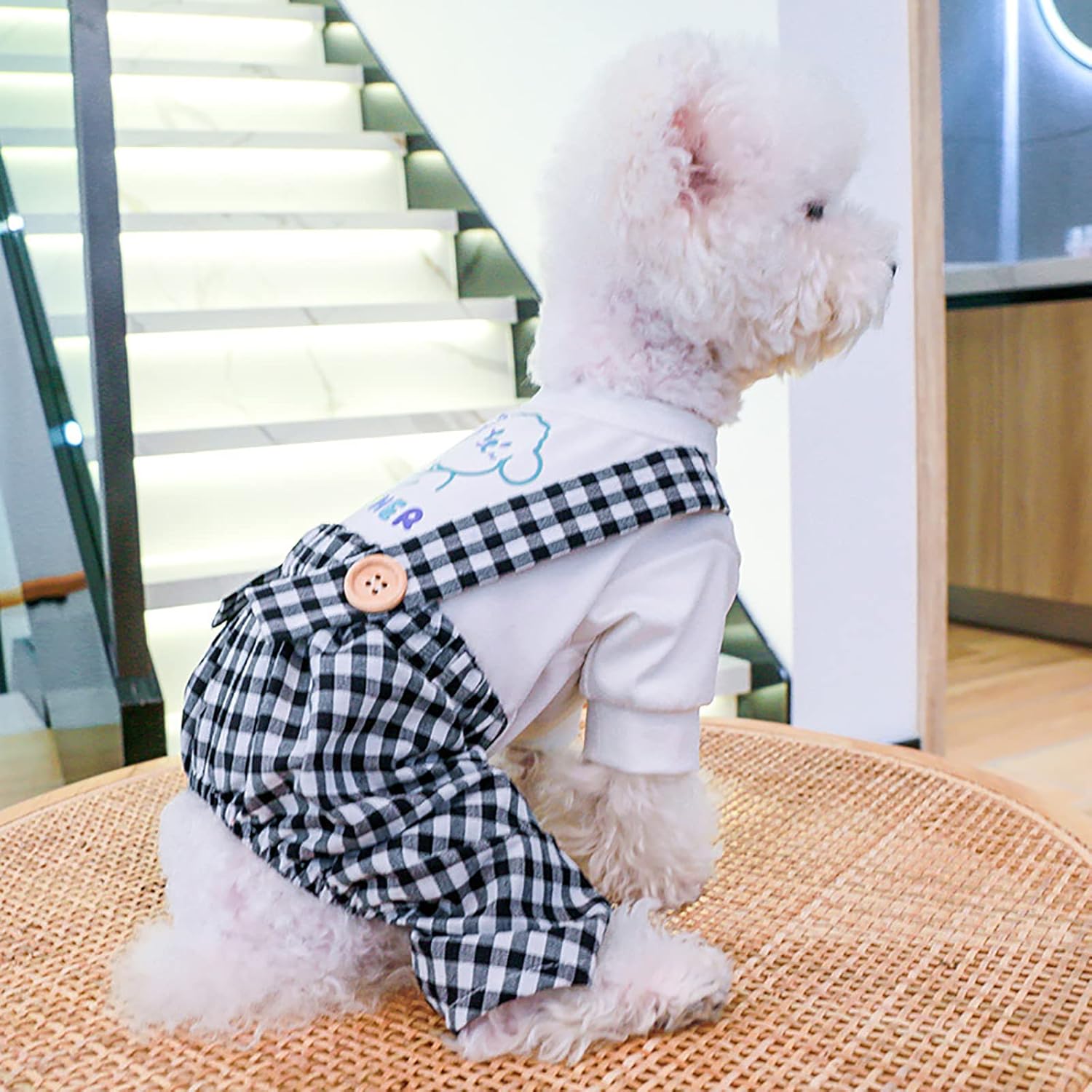 Amazon.com : Dog Summer Clothes Pet Plaid Shirts Stylish Denim Jumpsuit ...