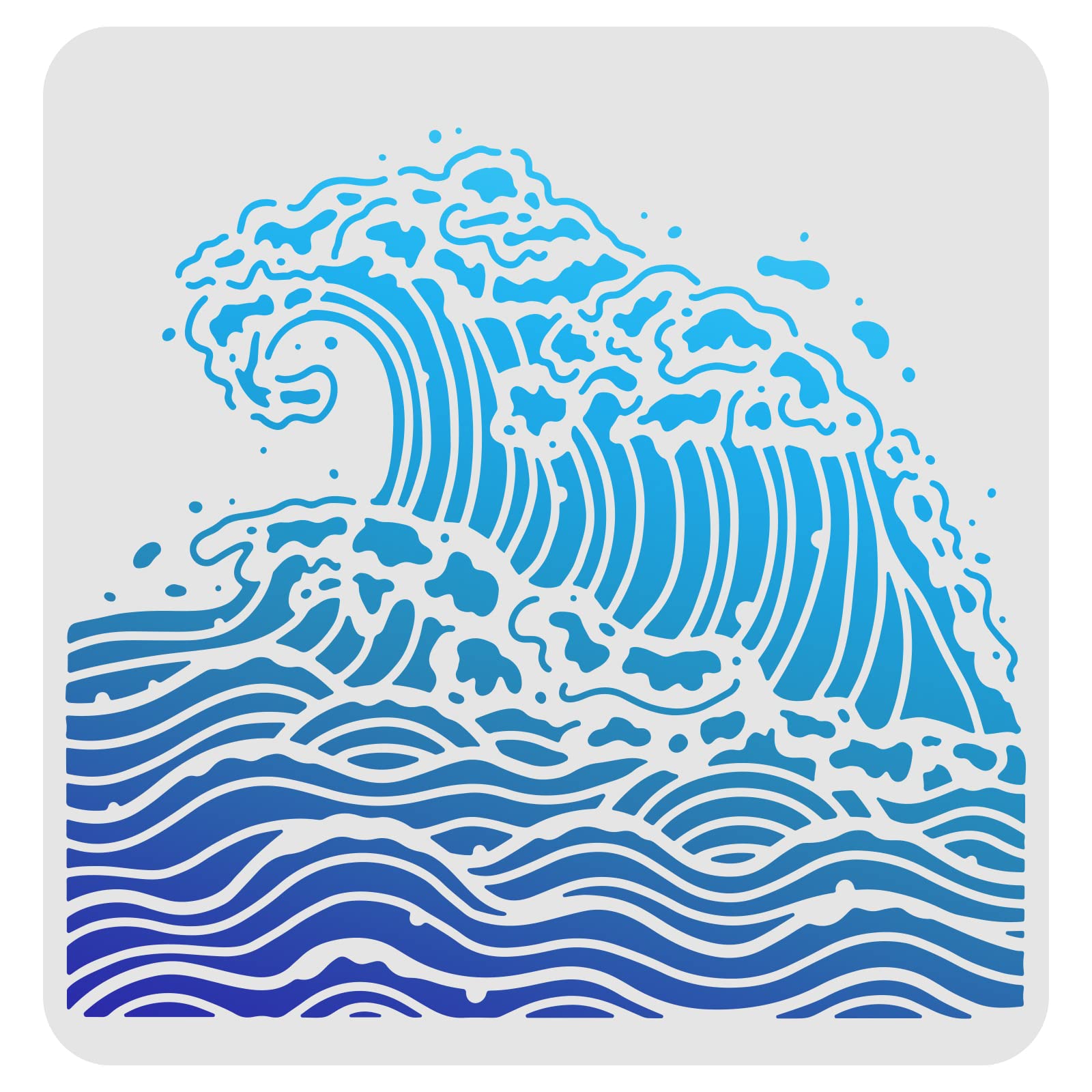 Waves Wall Stencil Nautical Ocean Stencil For Walls Fabric Etsy