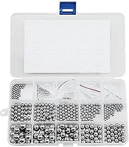 Hardware Tool Bearing Balls Set, 580 Pcs 1-10mm Metric Stainless Steel ...