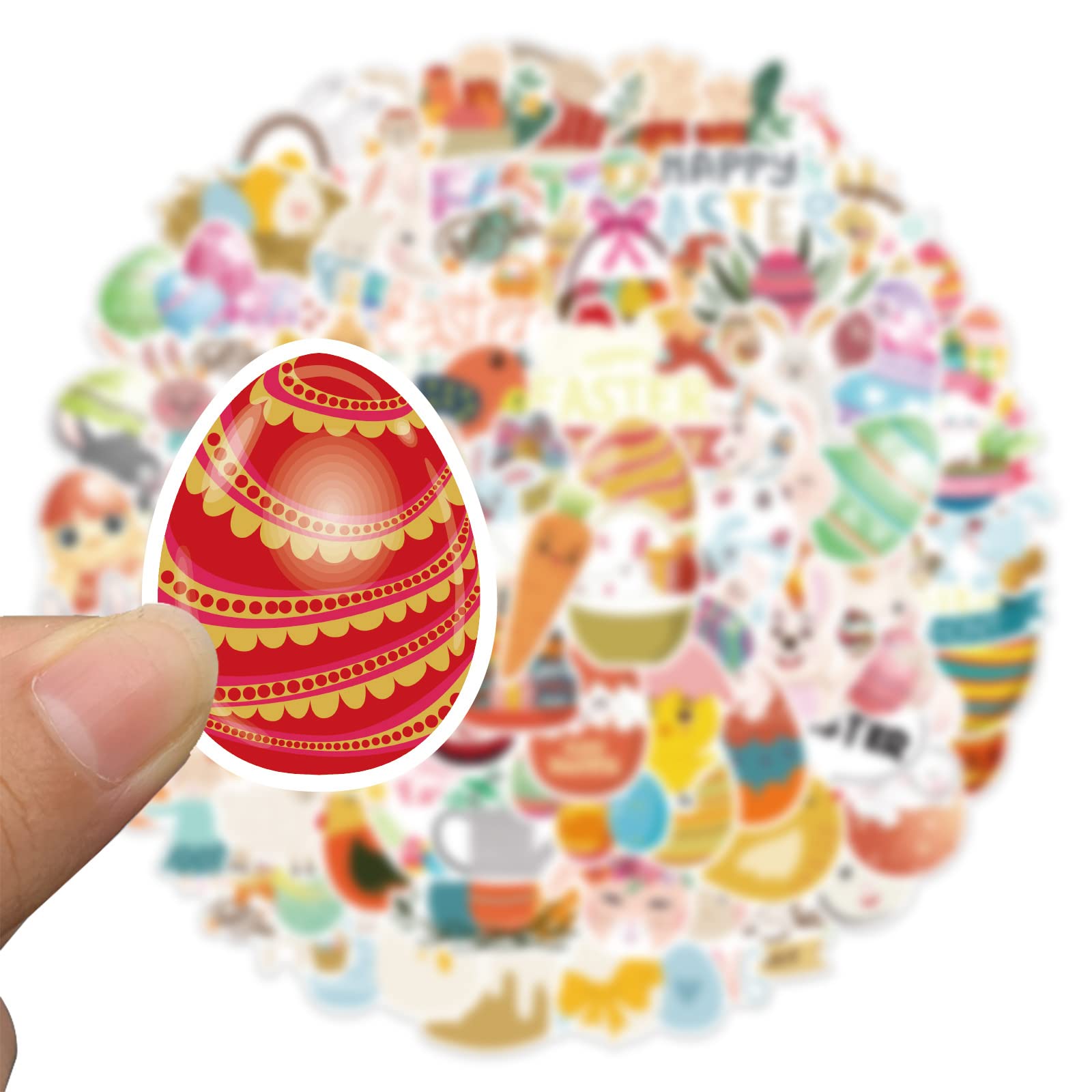 Snapklik.com : 2024 Easter Stickers Pack, 100pcs Easter Eggs Bunny ...