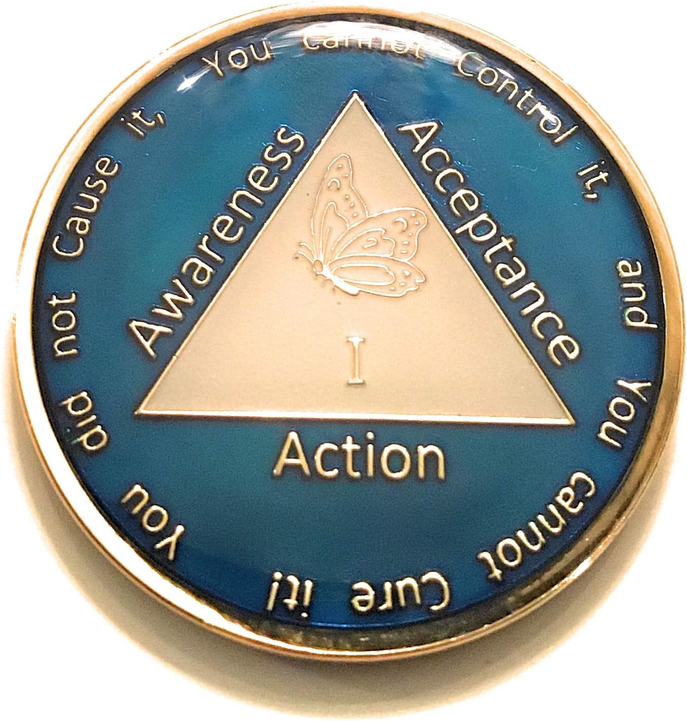 Amazon.com: Recovery Line 1 Year Al-Anon Blue Butterfly Anniversary ...