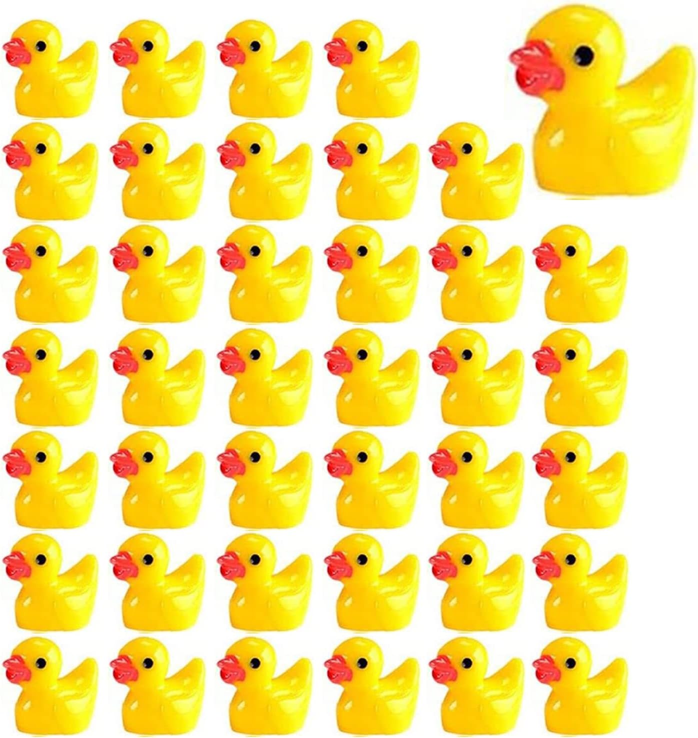 Taicols 40 Pcs Mini Duck Miniatures Resin Waterproof Figures, Tiny ...