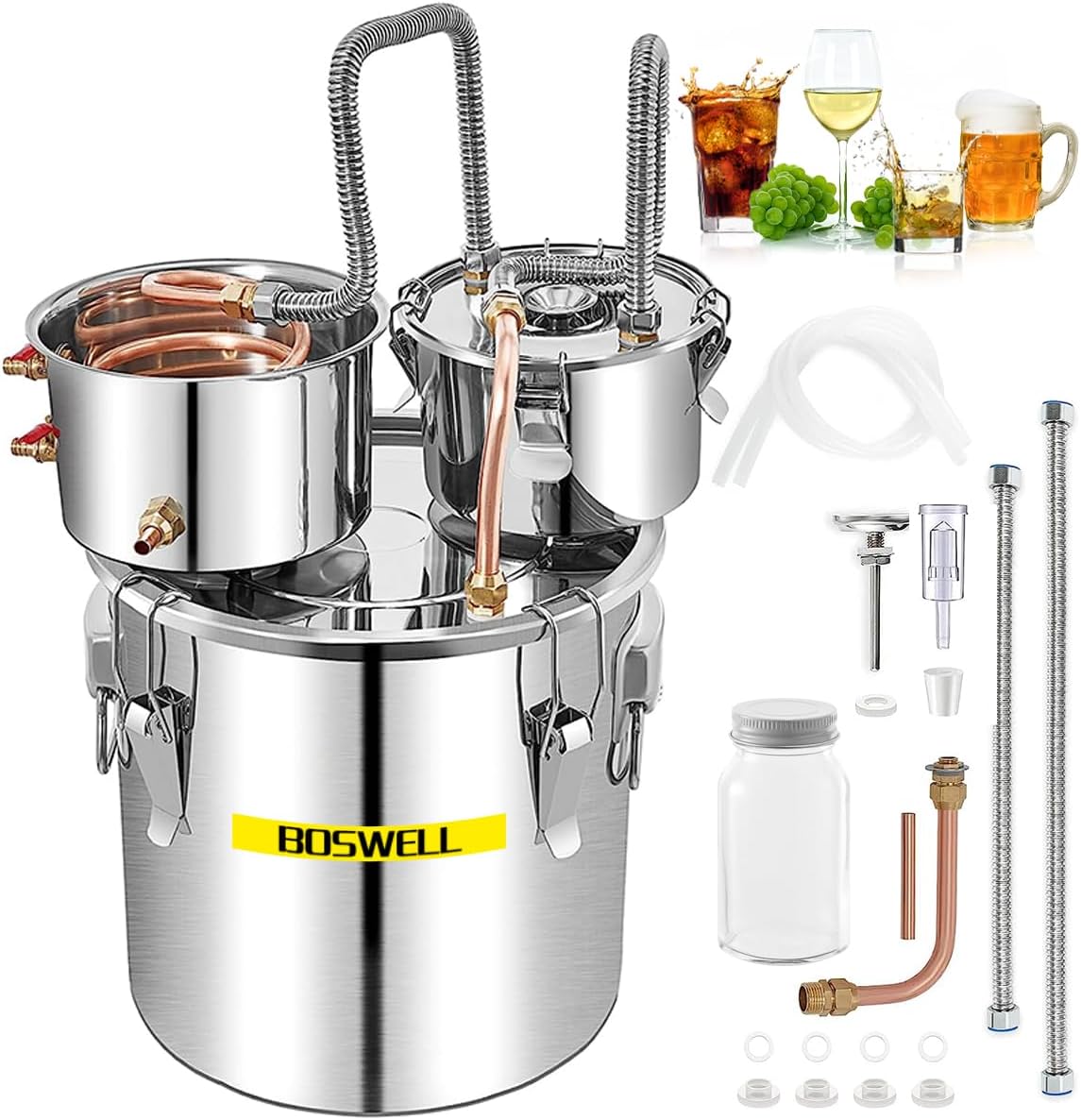 Amazon.com: Boswell 13.2Gal / 50L Alcohol Still with Circulating Pump ...