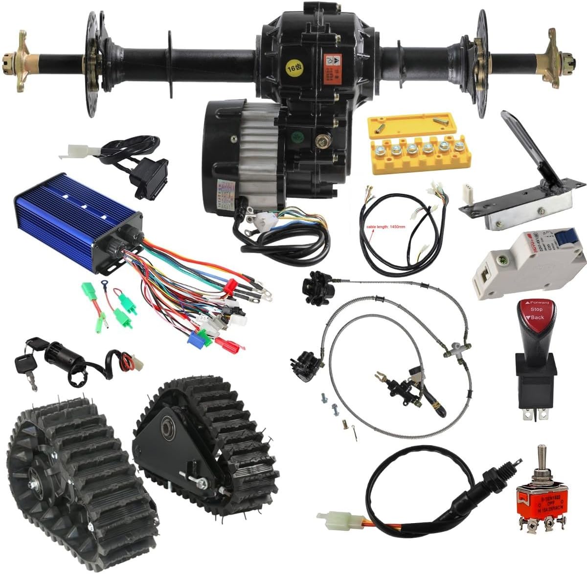 Amazon.com: YC Yier Rear Differential Axle Kit 72V 1500W Electric Motor ...