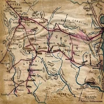 Amazon.com: Mapa de Carolina del Sur Georgia Alabama y Tennessee ...