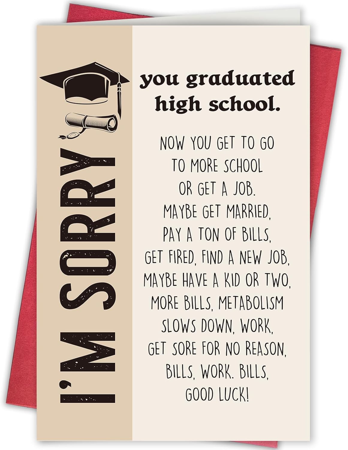 Amazon.com: Bablira Hilarious High School Graduation Card, Funny ...