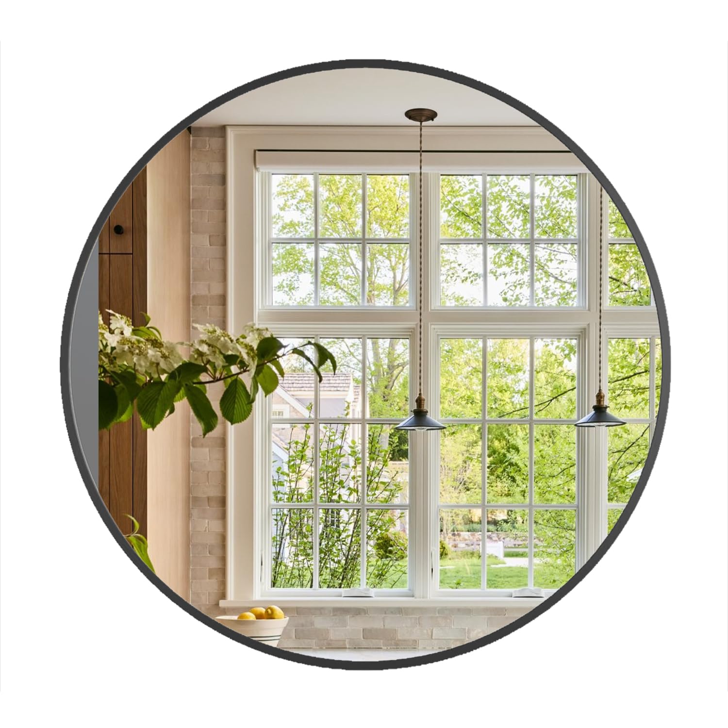 Protylctaster Black Round Mirror,Circle Mirror 16 inch,espejos para ...