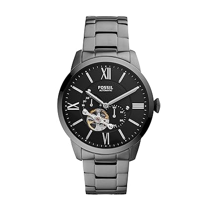 Fossil Townsman Auto Smoke Analog Men's Watch - ME3172 (Black Dial Grey ...