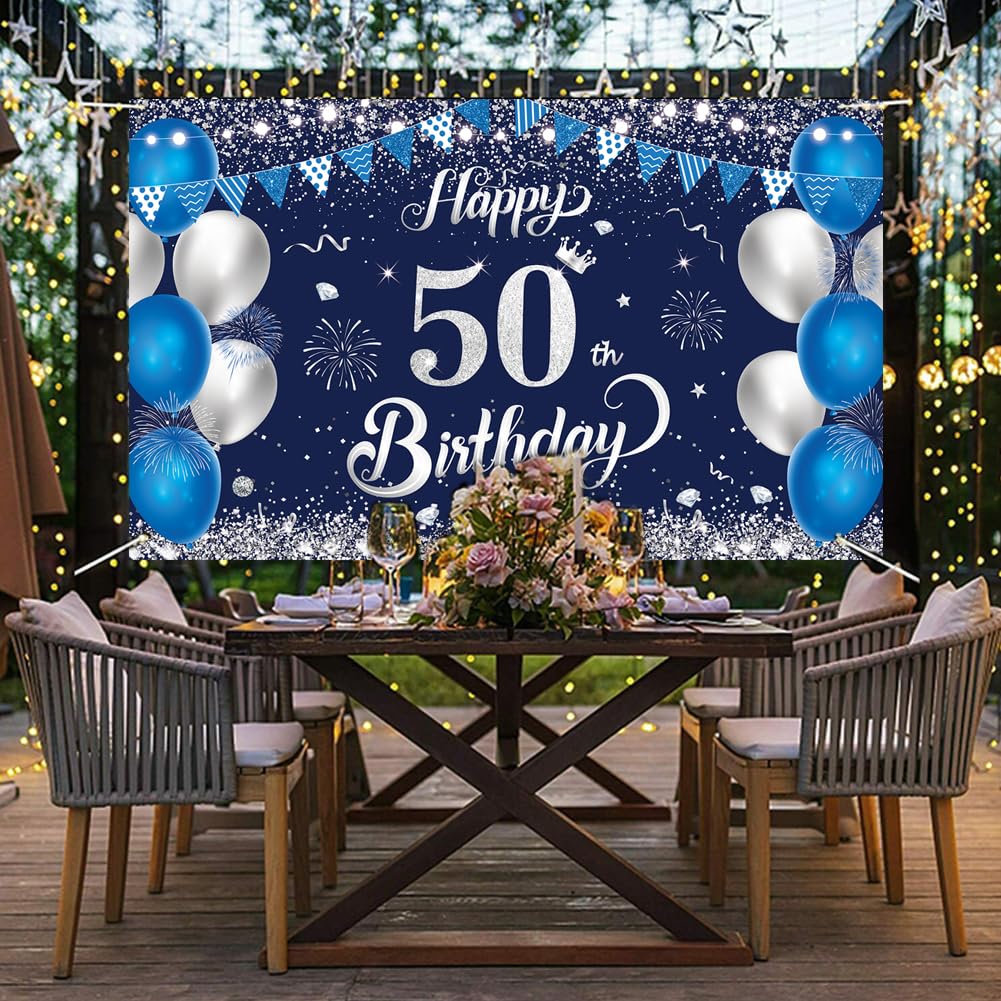 Silver 50th Birthday Borders