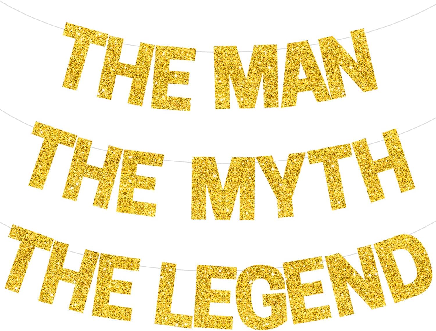 Amazon.com: BEISHIDA Gold Glitter The Man The Myth The Legend Banner ...
