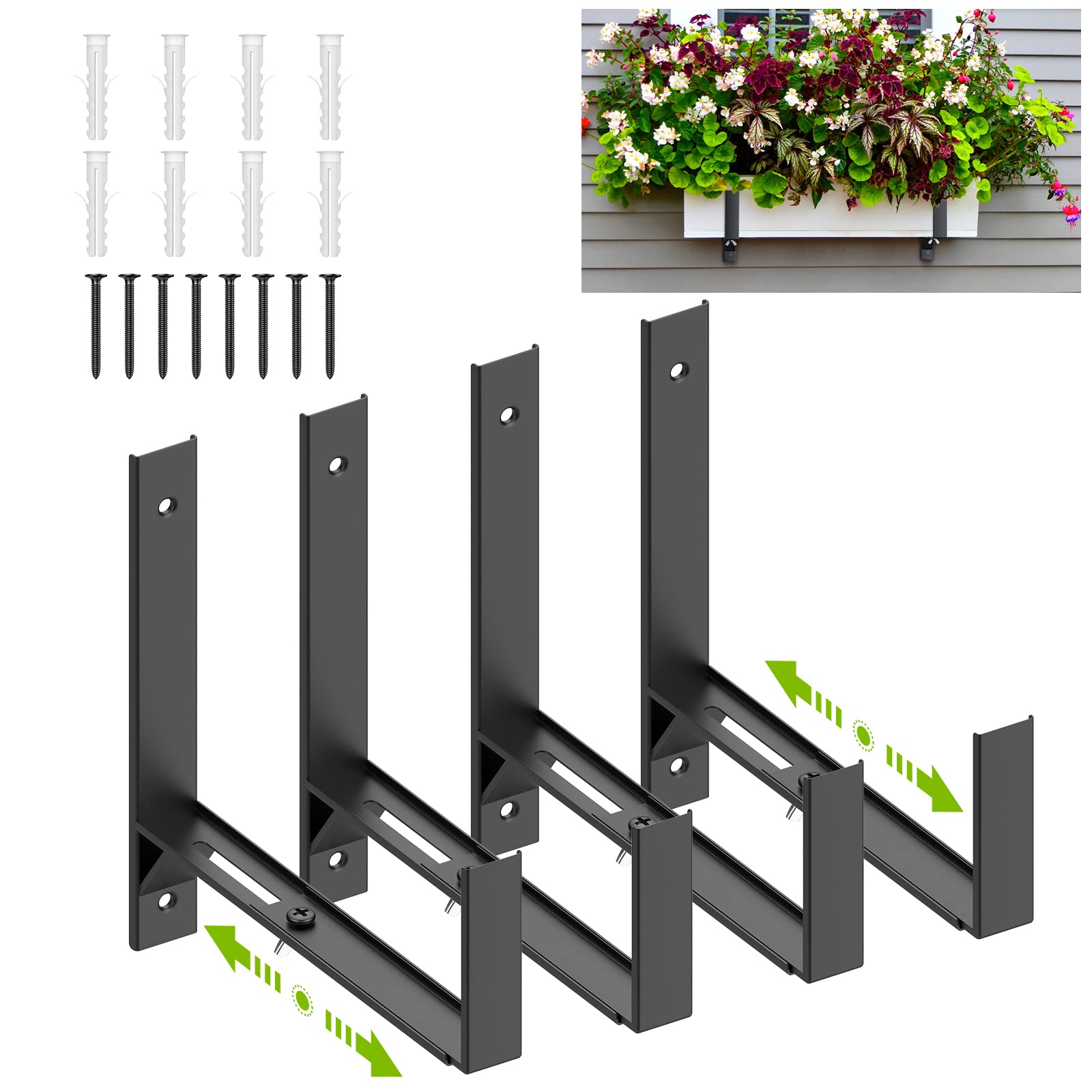Amazon.com: Housolution 4-Pack Planter Box Brackets, (6.2 to 12.6 ...