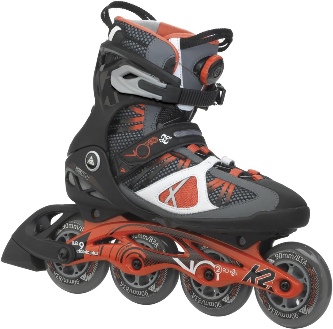 Amazon.com : K2 Skate Men's VO2 90 Boa Inline Skates, Black/Orange, 9 ...