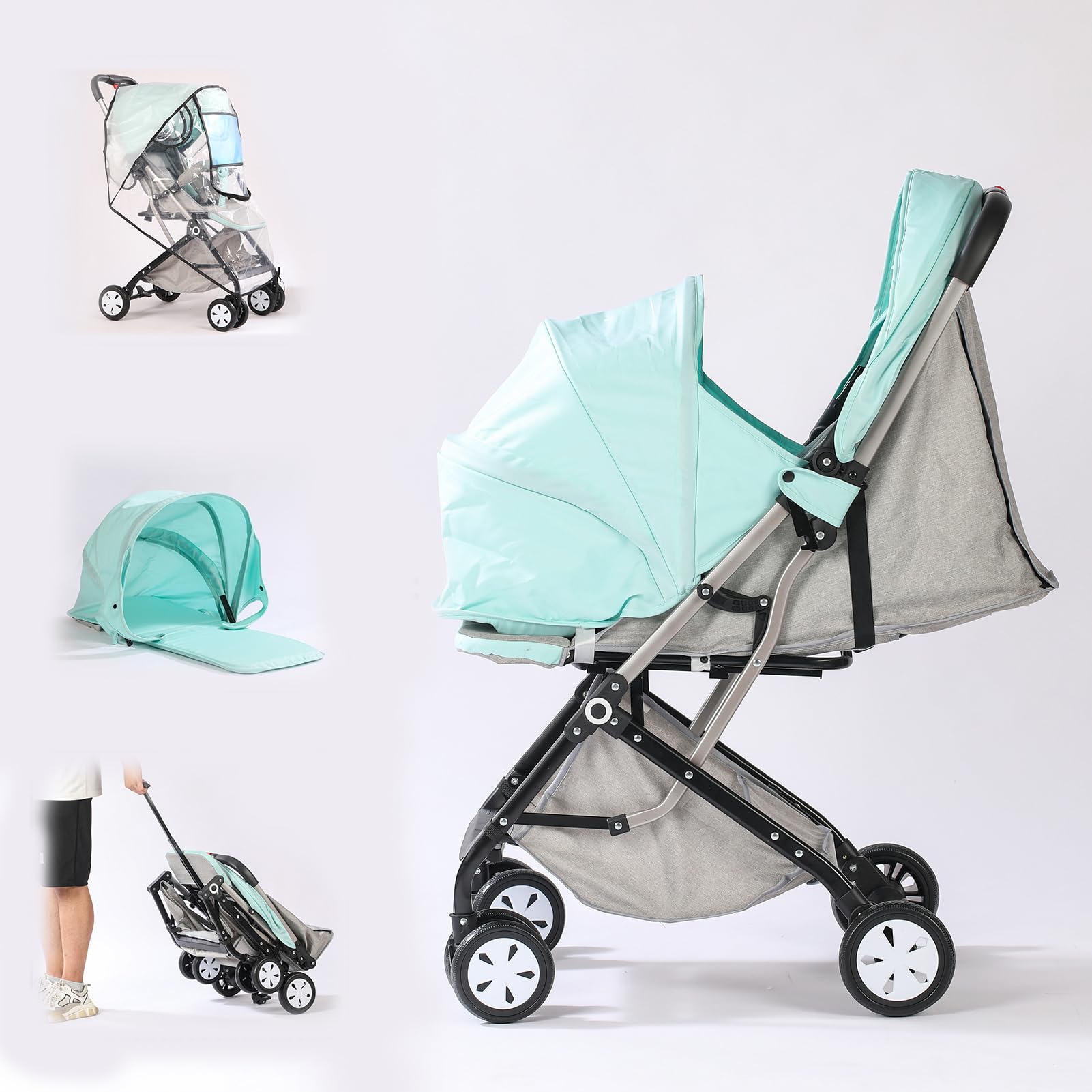 Amazon.com : Tigasy Lightweight Stroller with Sleeping Basket and Rain ...