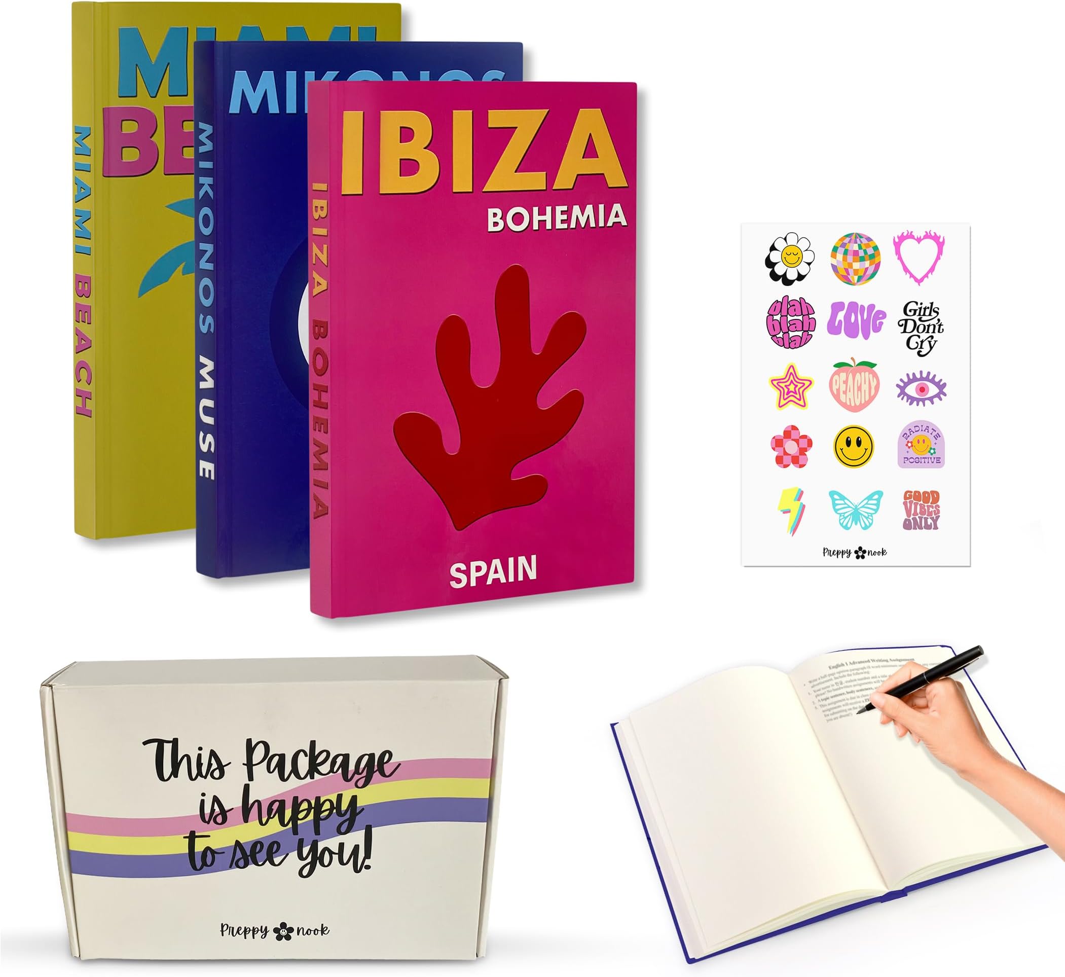 Amazon.com: Preppy Decorative Books Fake Books Preppy Book Decor for ...