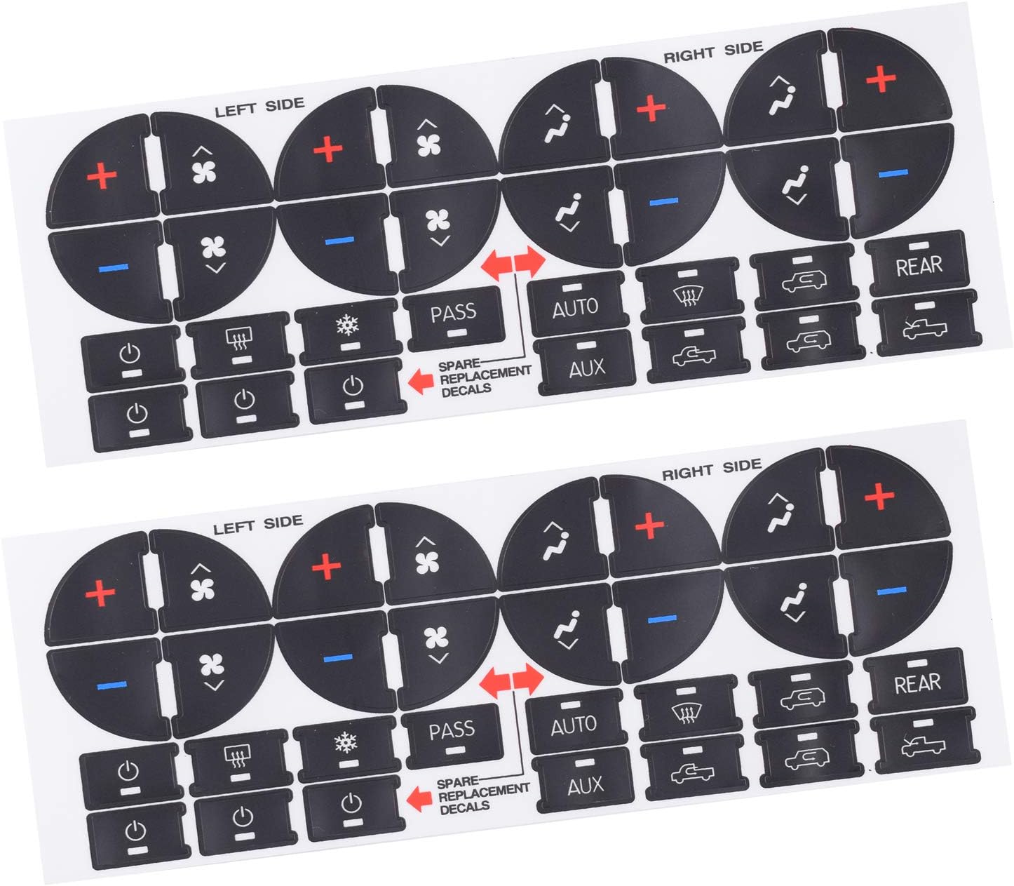 Amazon.com - Update Material 2PCS A/C Dash Button Repair Kit Sticker ...