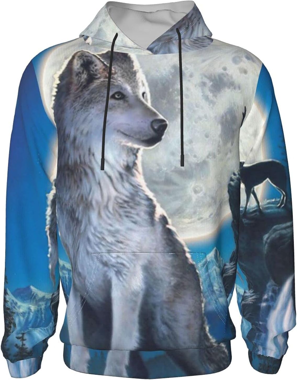 TYUO Sudadera con capucha para niños y niñas, con diseño de lobo y luna ...