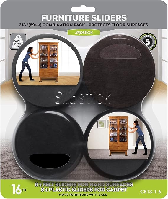 Slipstick Premium Furniture Sliders for All Floor Surfaces (16 Piece ...