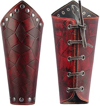 Amazon.com: Jeilwiy Faux Leather Armor Medieval Gauntlets Wristband ...