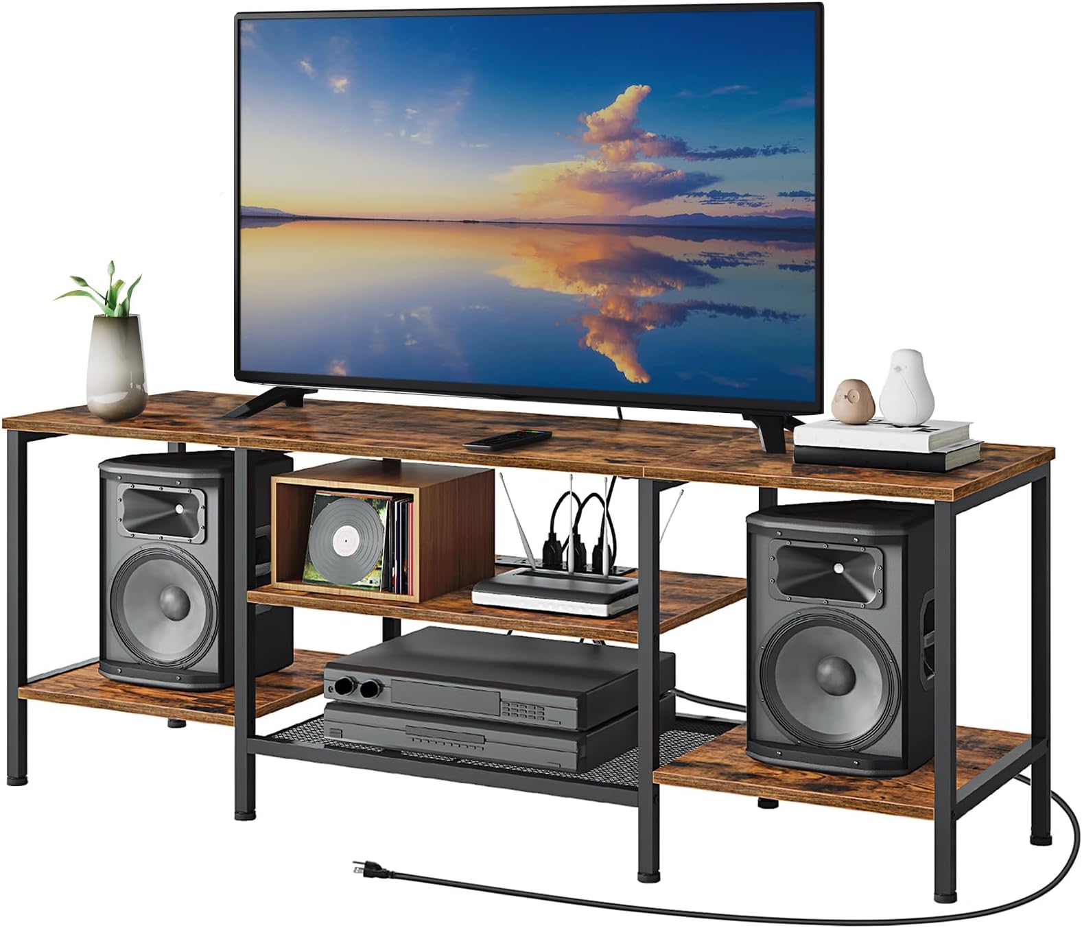 Amazon.com: Unikito TV Stand for 75 80 Inch TV, Two-Color Long ...