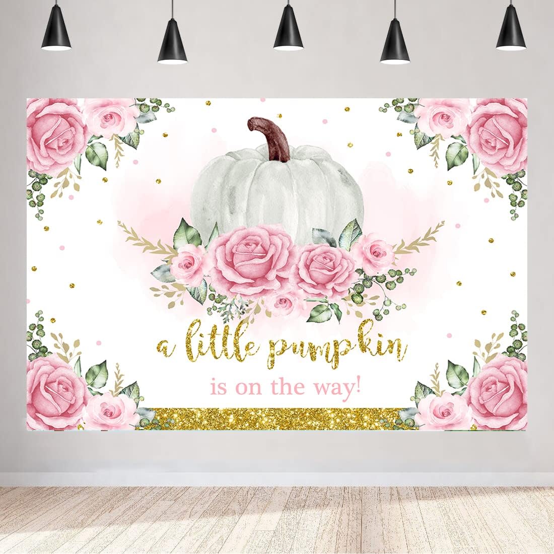 Amazon.com : Aperturee Little Pumpkin Baby Shower Backdrop 5x3ft Fall ...