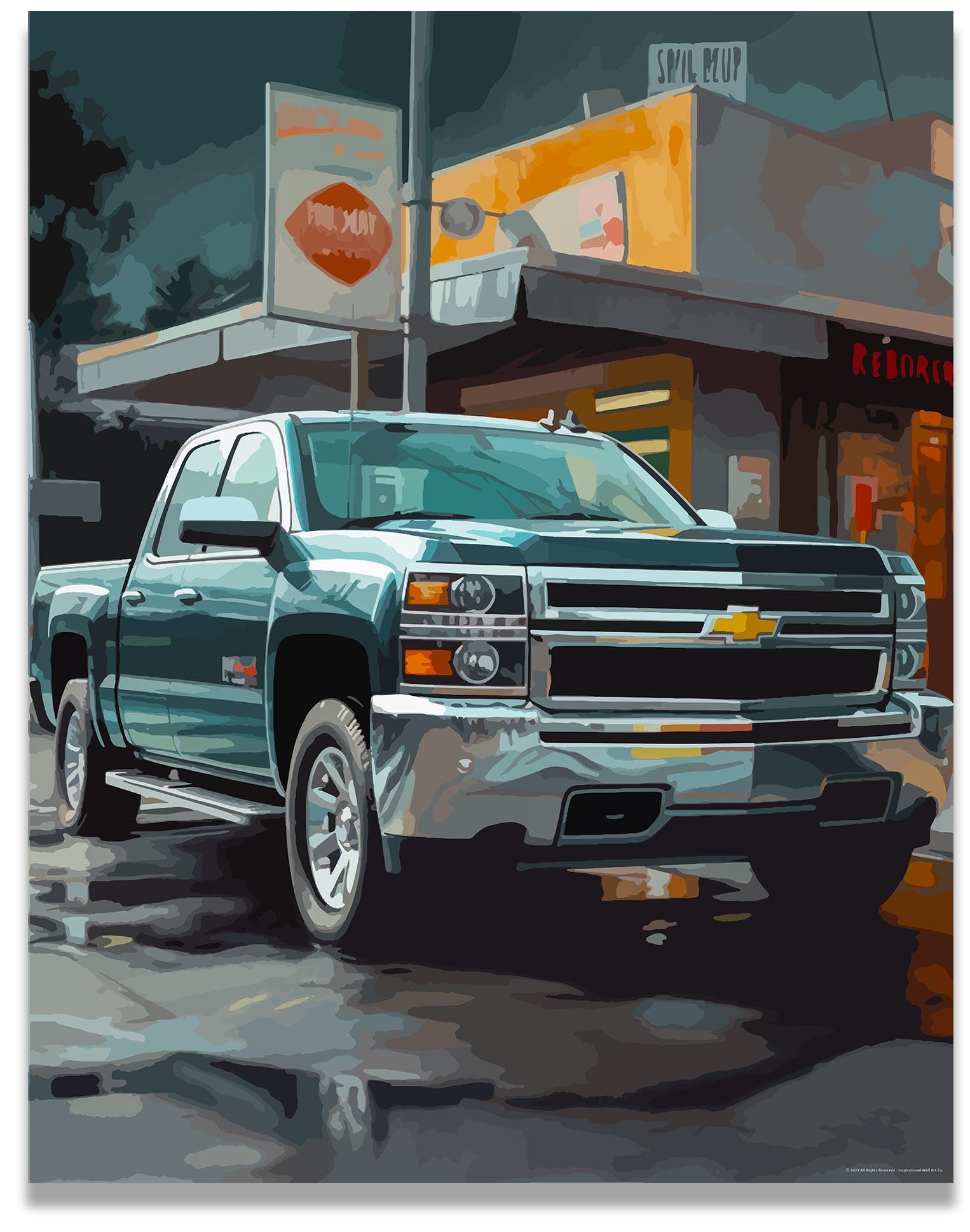 Amazon.com: Inspirational Wall Art Co. - Restored | Chevy Truck Poster ...