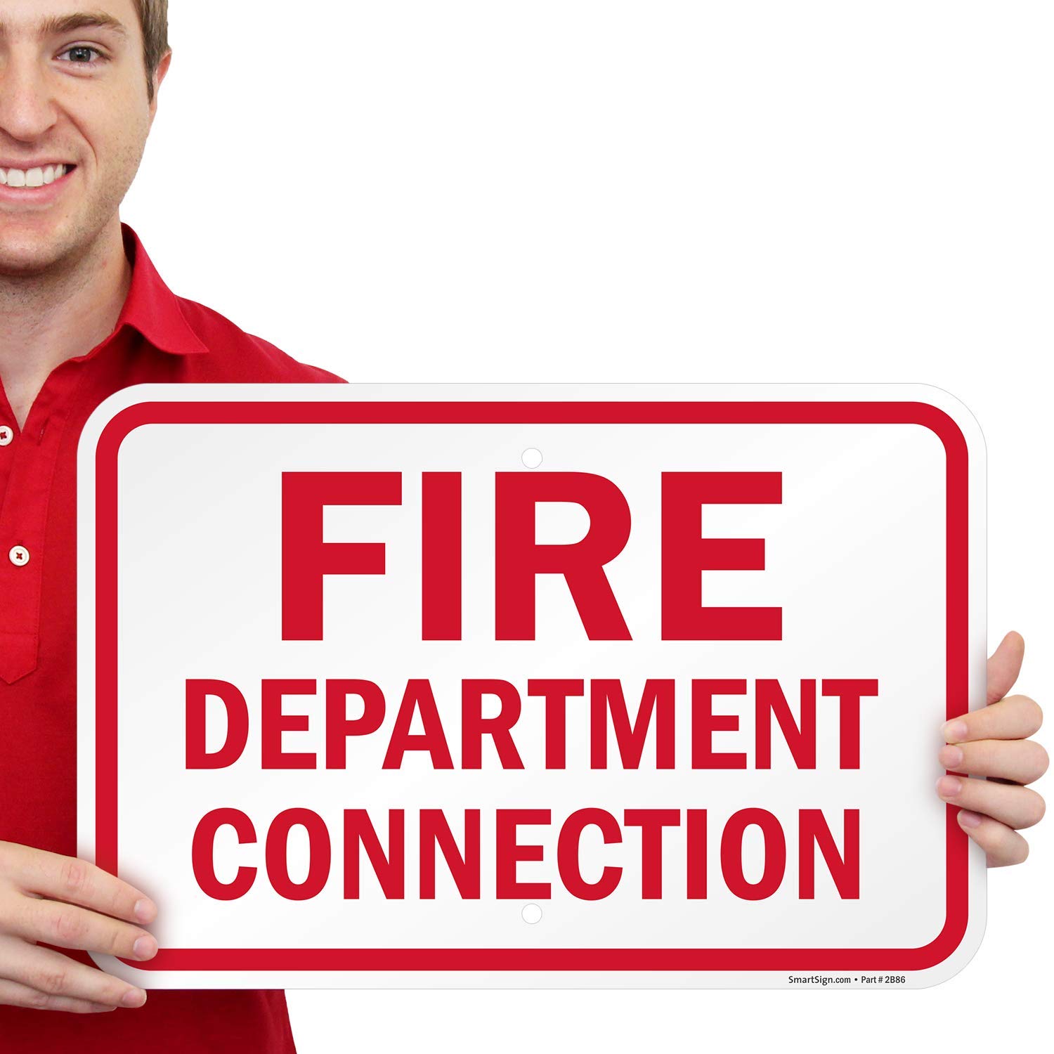 SmartSign "Fire Department Connection" Sign | 12" x 18" Aluminum ...