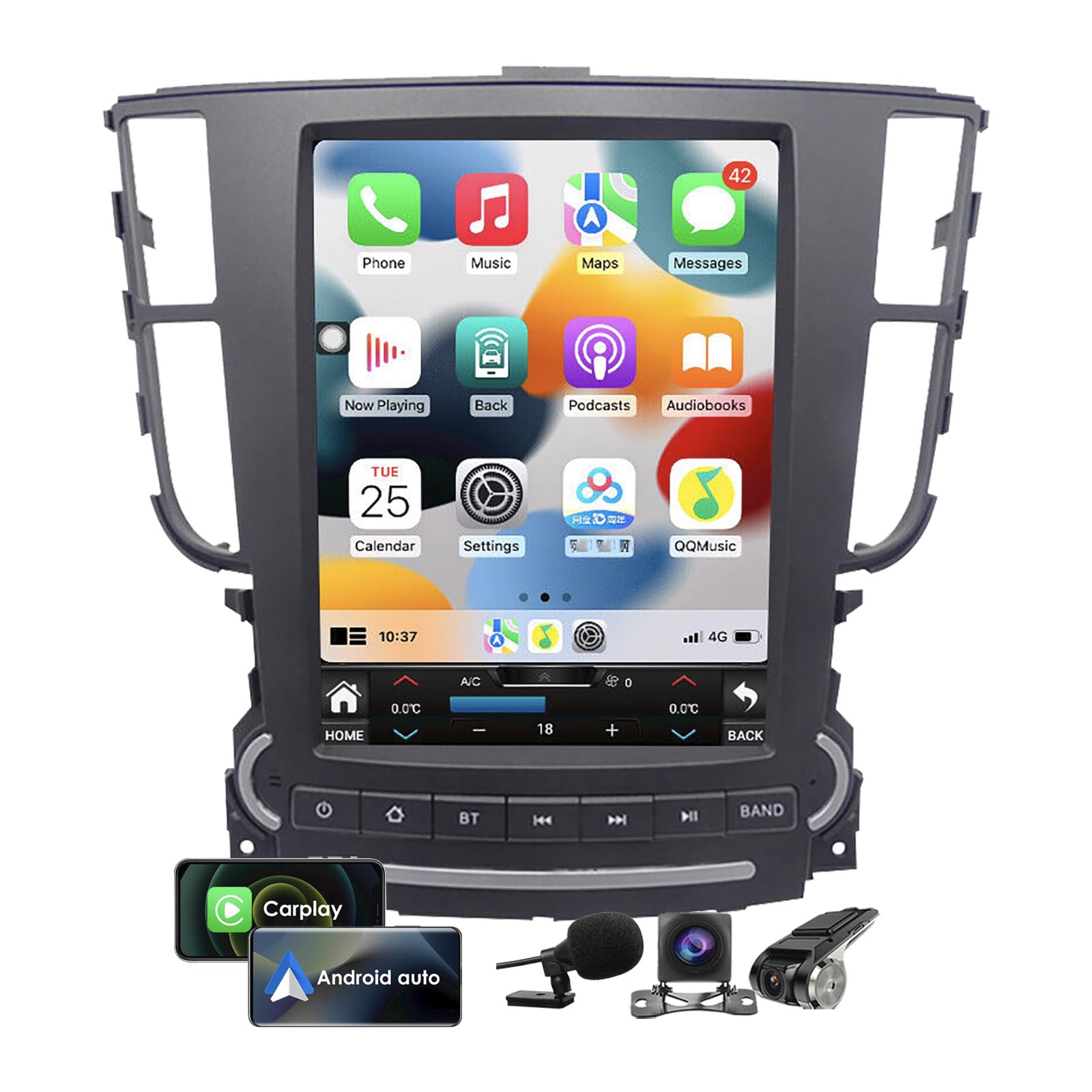 Amazon.com: Android 12 Radio for Acura TL 2004-2008 Tesla Style 9.7 ...