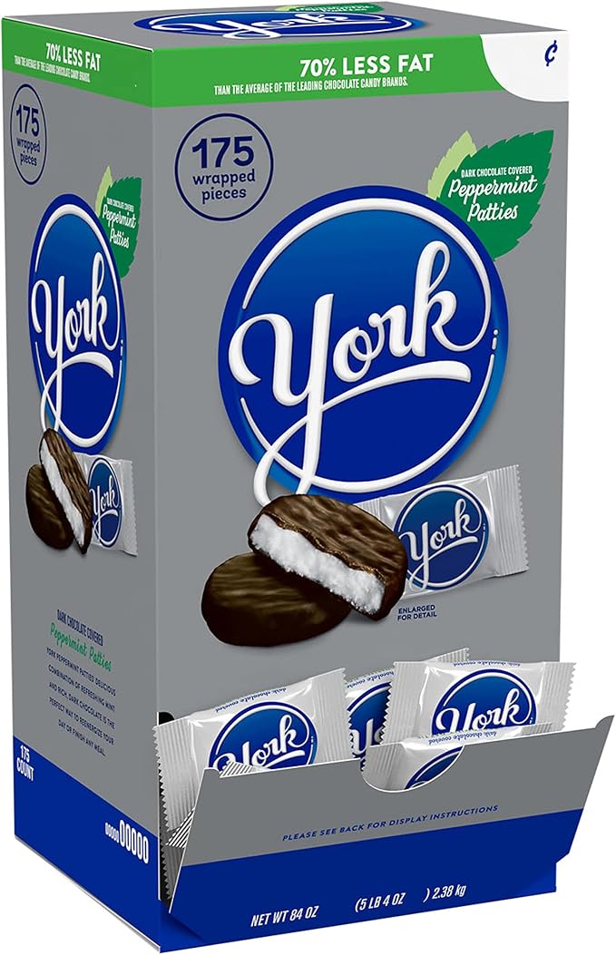 York Peppermint Patties Dark Chocolate Covered Mint Candy, 175 Pieces ...