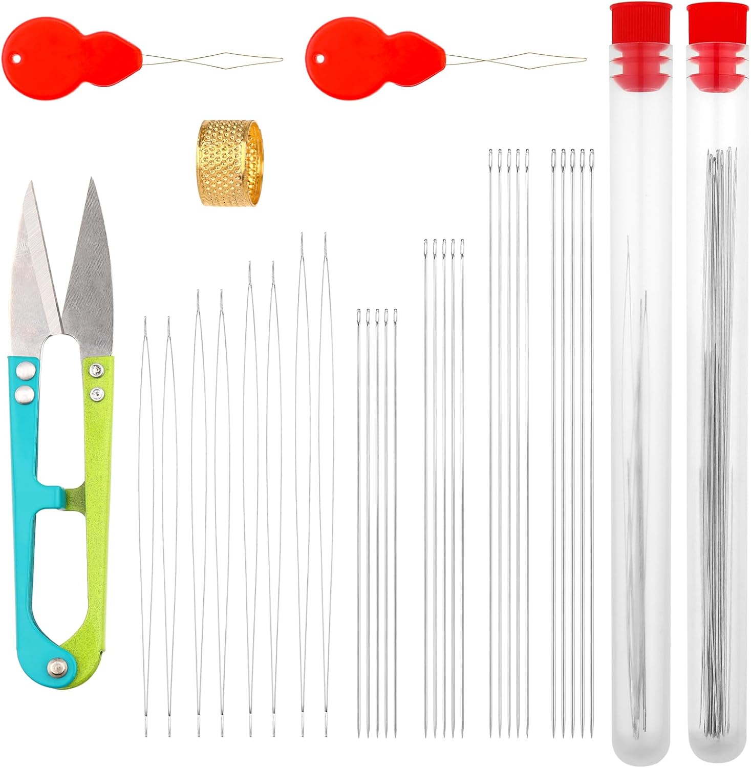 Amazon.com: 34 PCS Beading Needles Set, Assorted Size Seed Beads ...