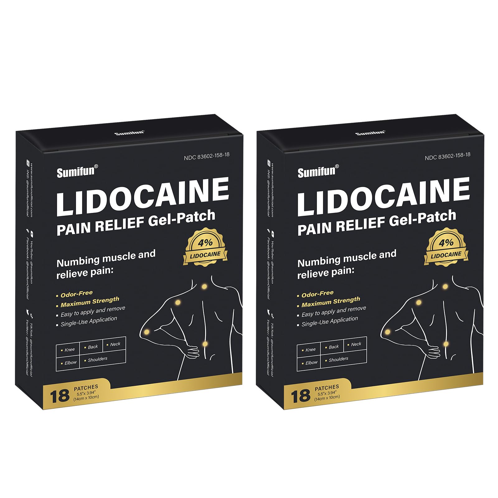 Amazon.com: Sumifun 4% Lidocaine Pain Relief Patches - 36 Count Patches ...