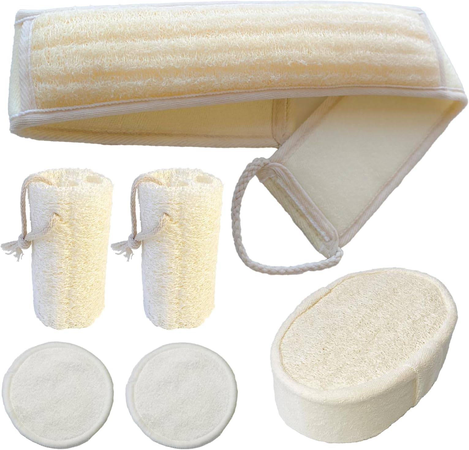 Amazon.com: Natural Organic Loofah Sponges Large Exfoliating Shower ...