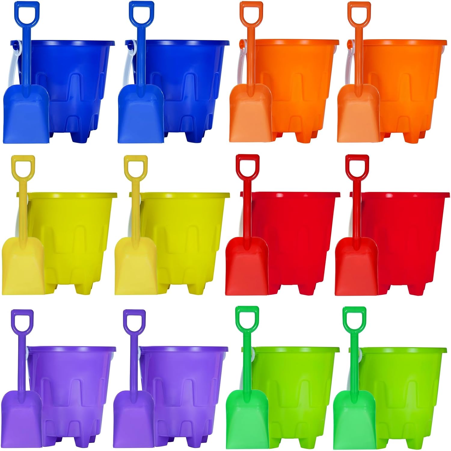 Amazon.com: Qiuyanbo 5.63 Inch Sand Castles Beach Buckets and Shovel ...