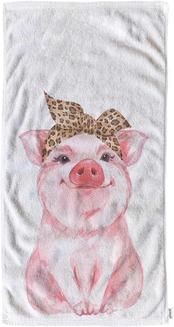 Amazon.com: oFloral Pig Hand Towels Cotton Washcloths,Farm Animal Funny ...