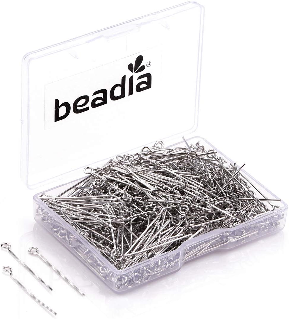 Amazon.com: BEADIA Open Eye Pins Platinum Head Pins for DIY Jewelry ...