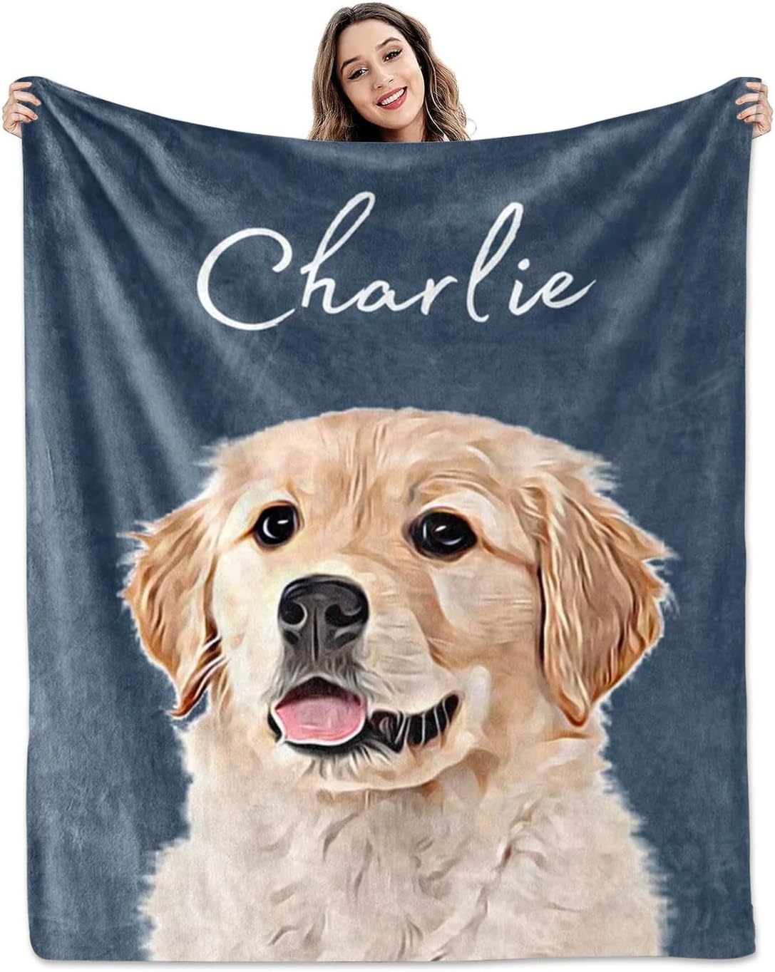 Amazon.com: Custom Pet Blanket Pet Photo and Name, Custom Dog Blanket ...