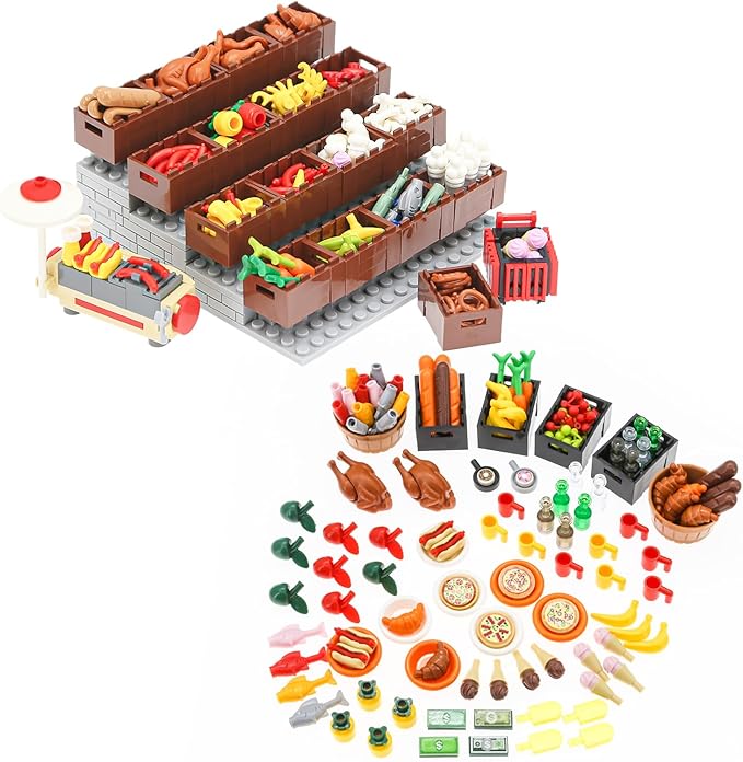 Amazon.com: BrickBounty 378 Pcs City Food Bricks Set, Picnic Toys ...