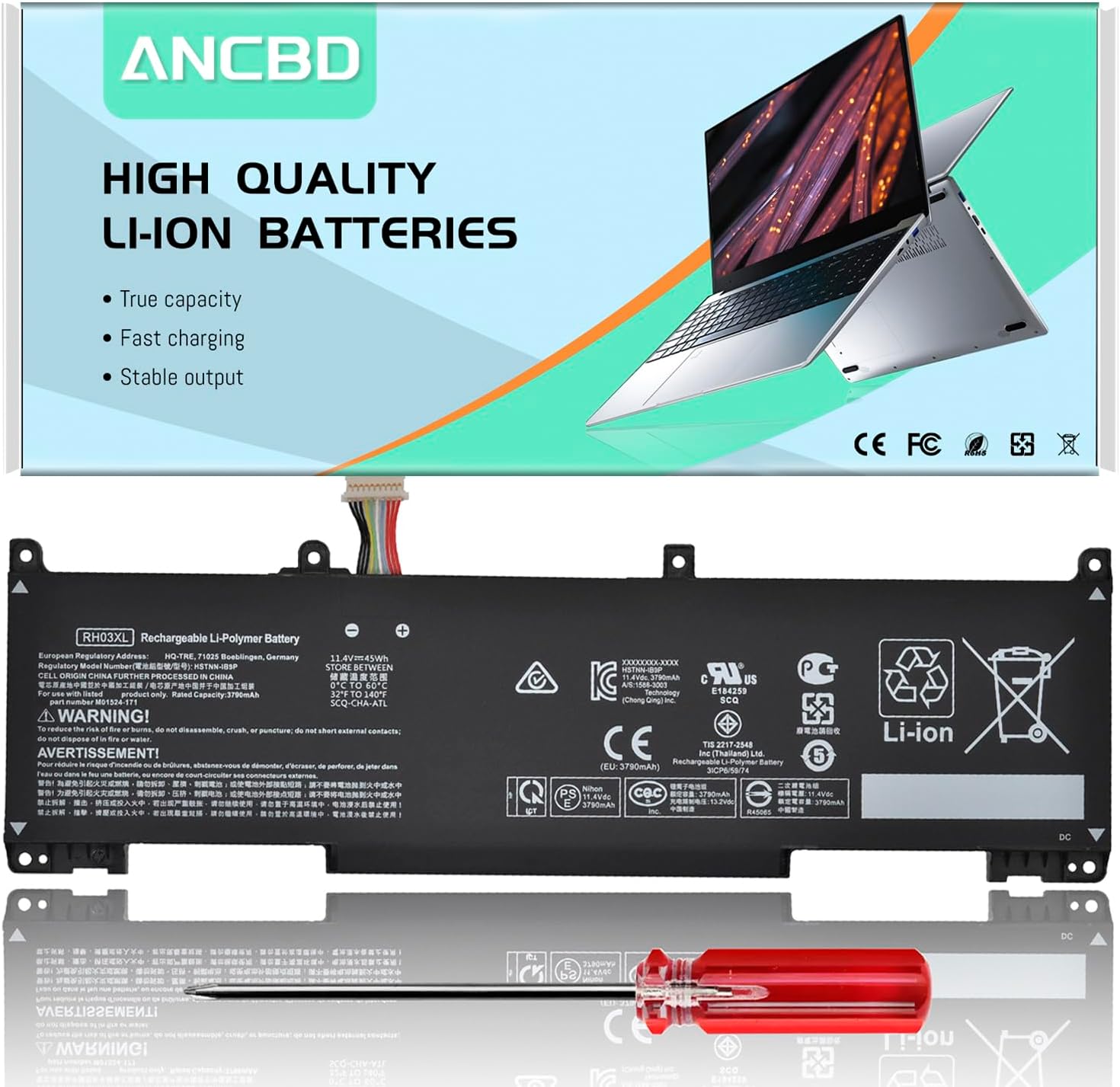 Amazon.com: ANCBD RH03XL Battery for HP ProBook 430 440 445 450 455 630 ...