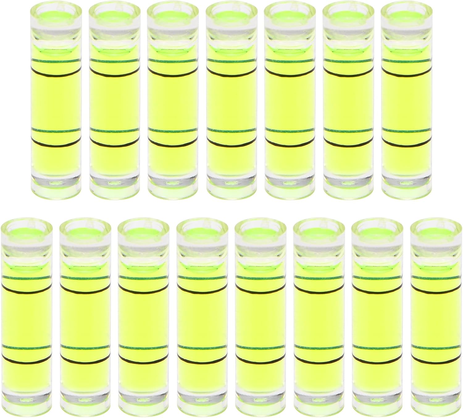HARFINGTON 15pcs Small Cylindrical Bubble Level Vials 6.5x25.5mm PMMA ...