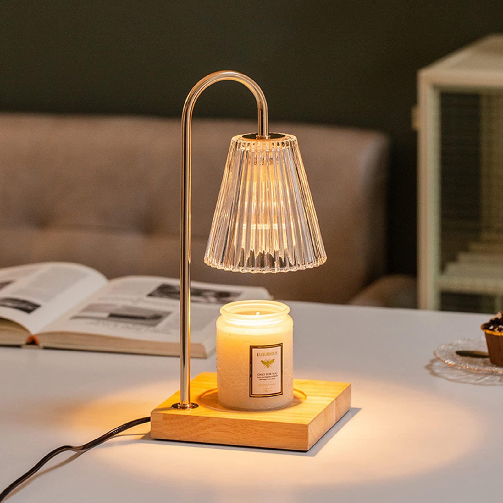 Topchances Electric Candle Warmer Lamp Dimmable Wax Melter Candle ...