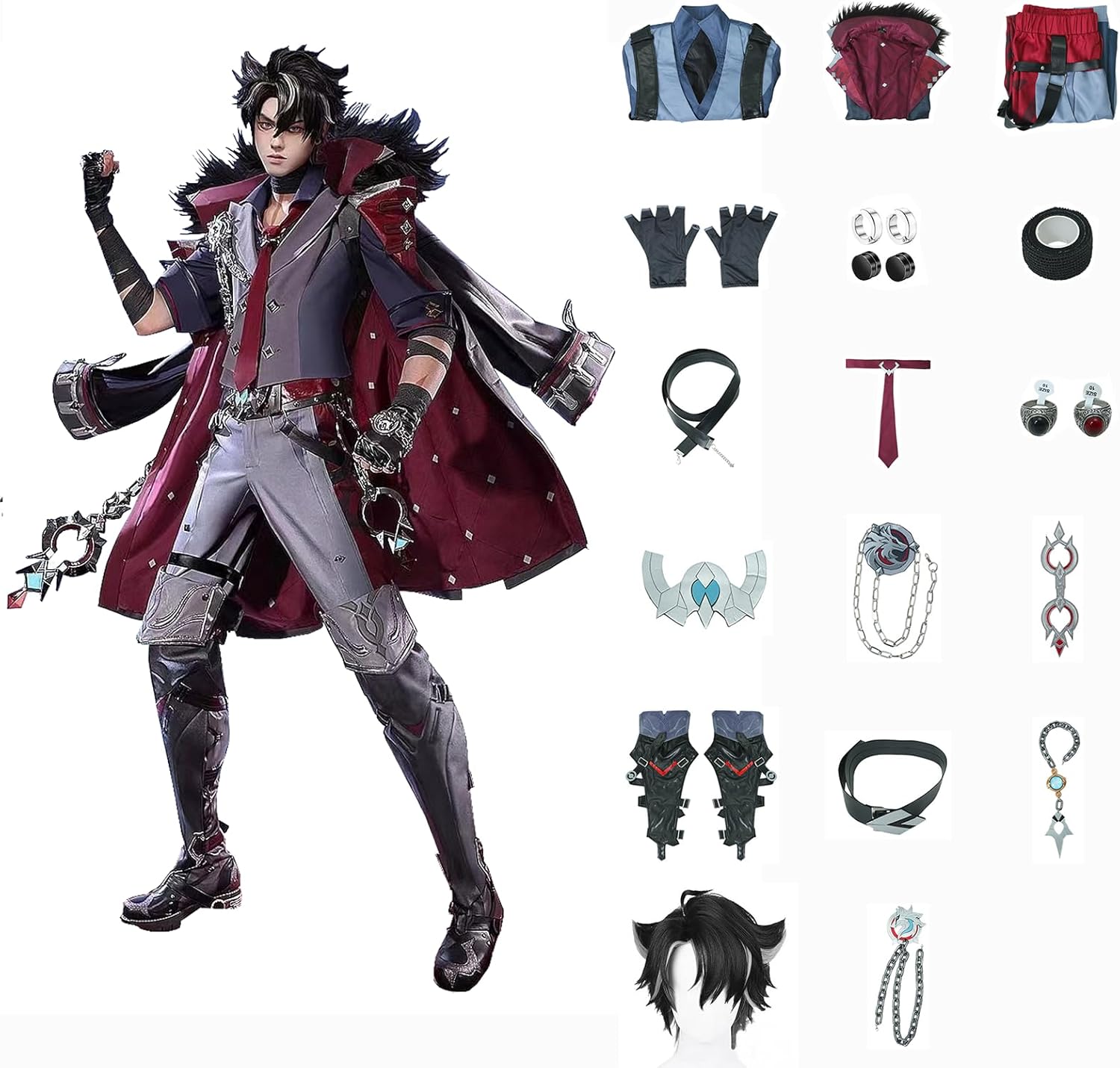 Amazon.com: CosGhost Genshin Impact Cosplay Wriothesley Costume Game ...