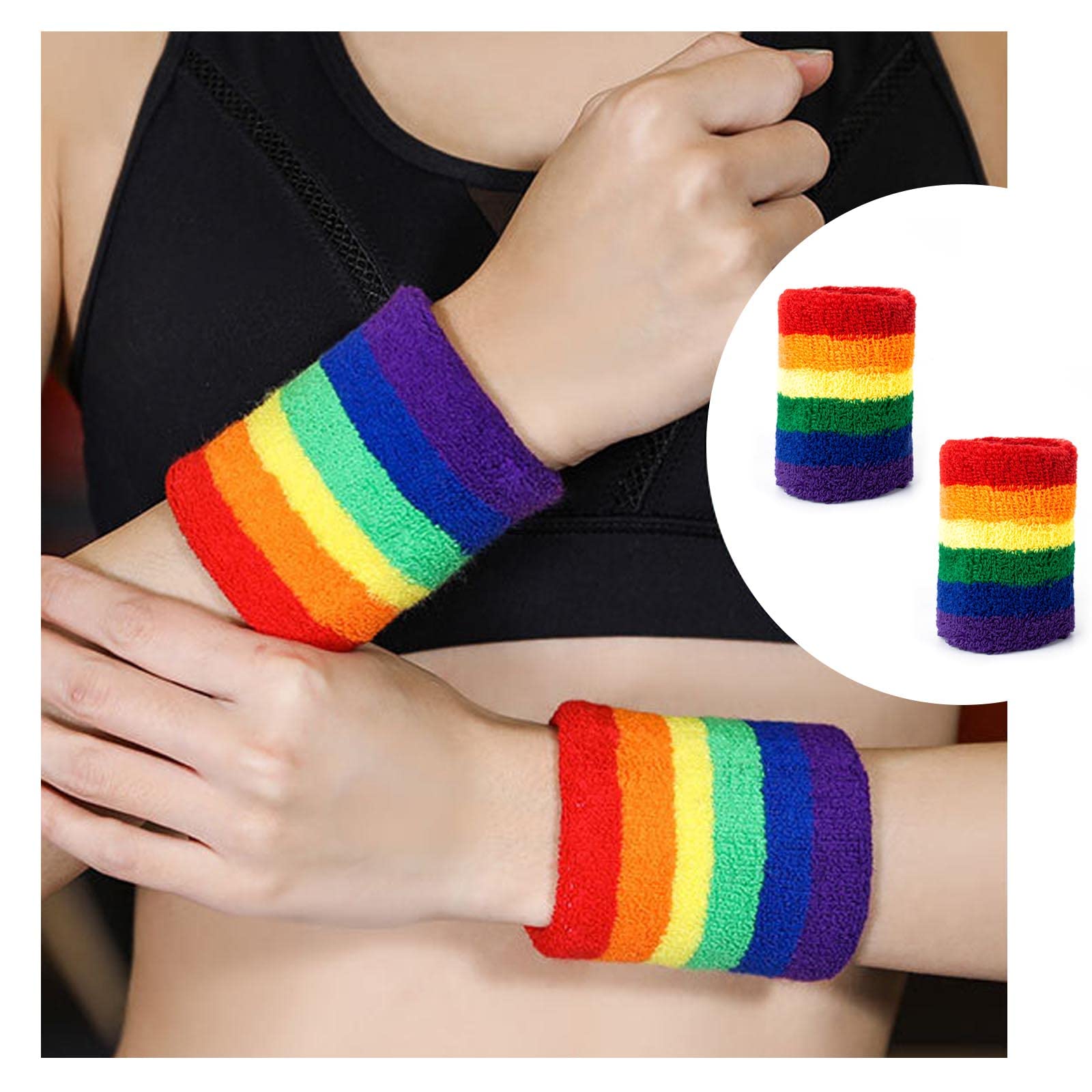 Sweat Bands 60-Piece Bulk Rainbow Sweatband Set - 20 Stretchy Headbands ...