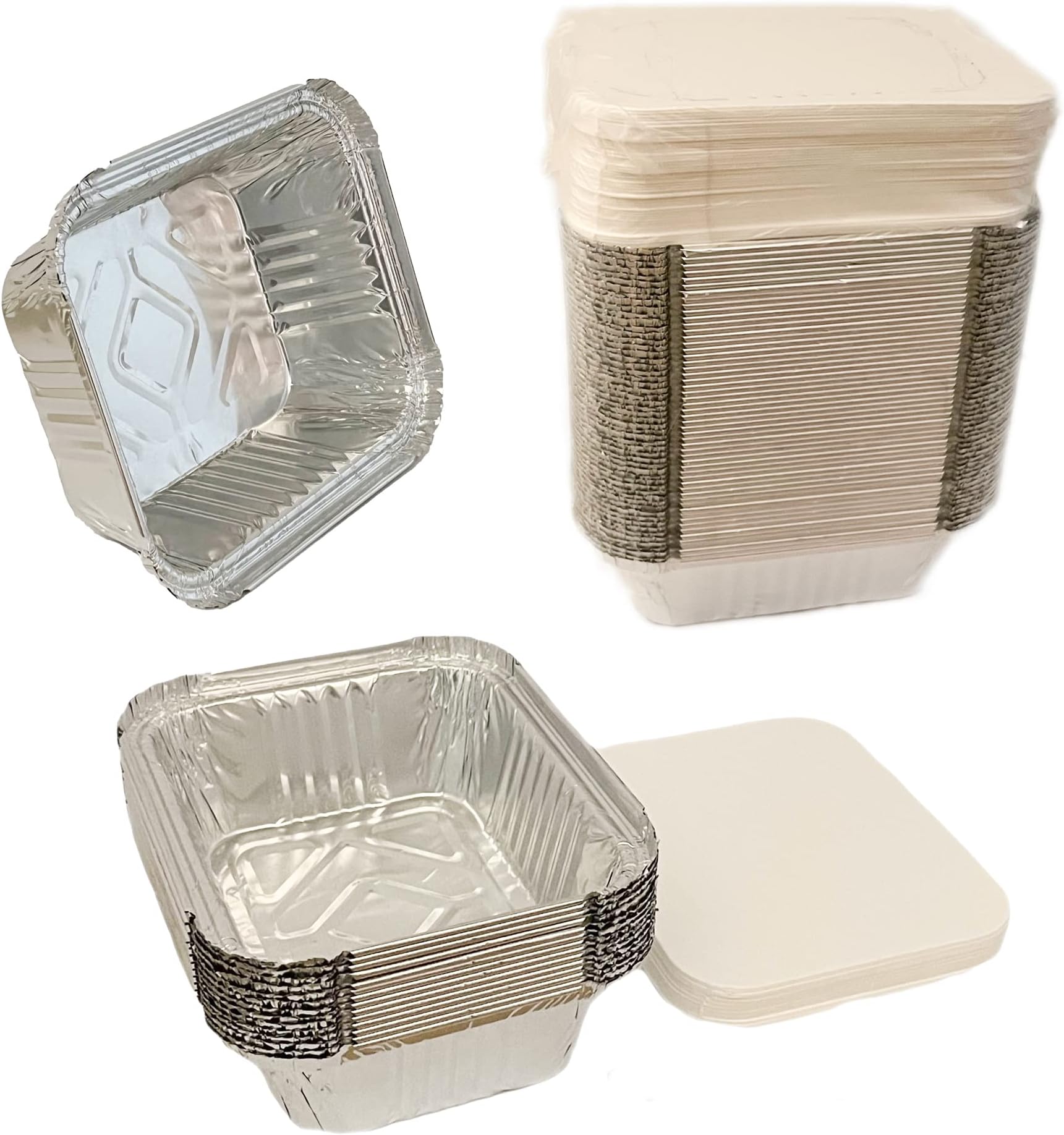 CHEF ROYALE 100x No2 Aluminium Foil Takeaway Containers with Lids -Food ...